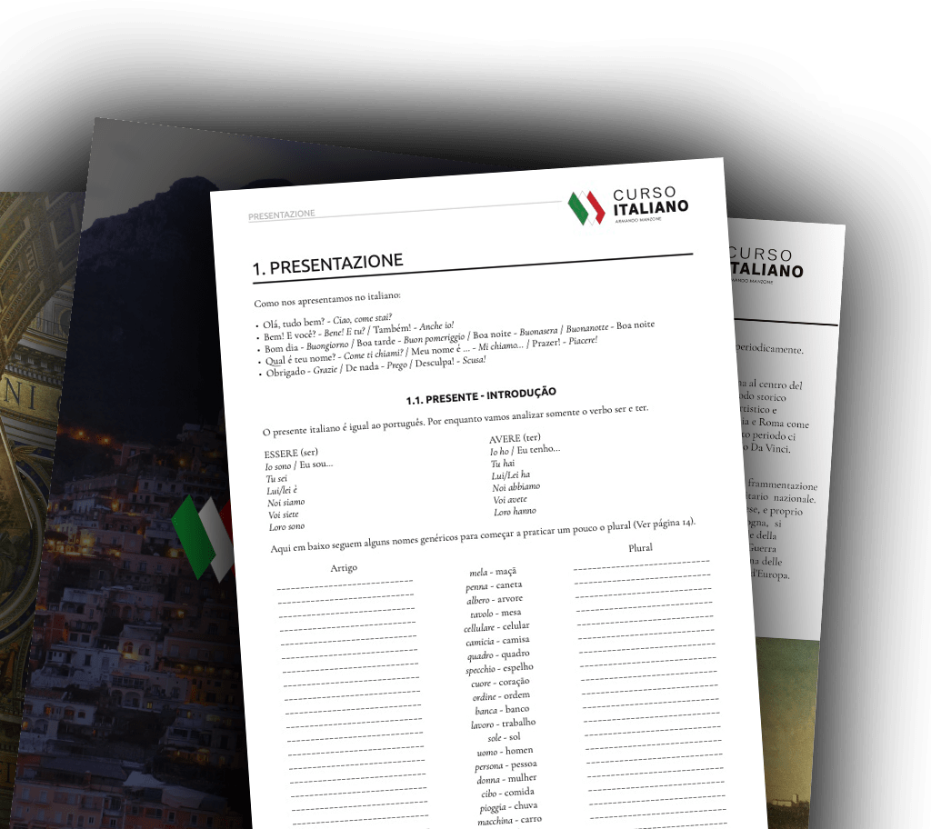 Curso de italiano presencial em goiania - Curso Italiano